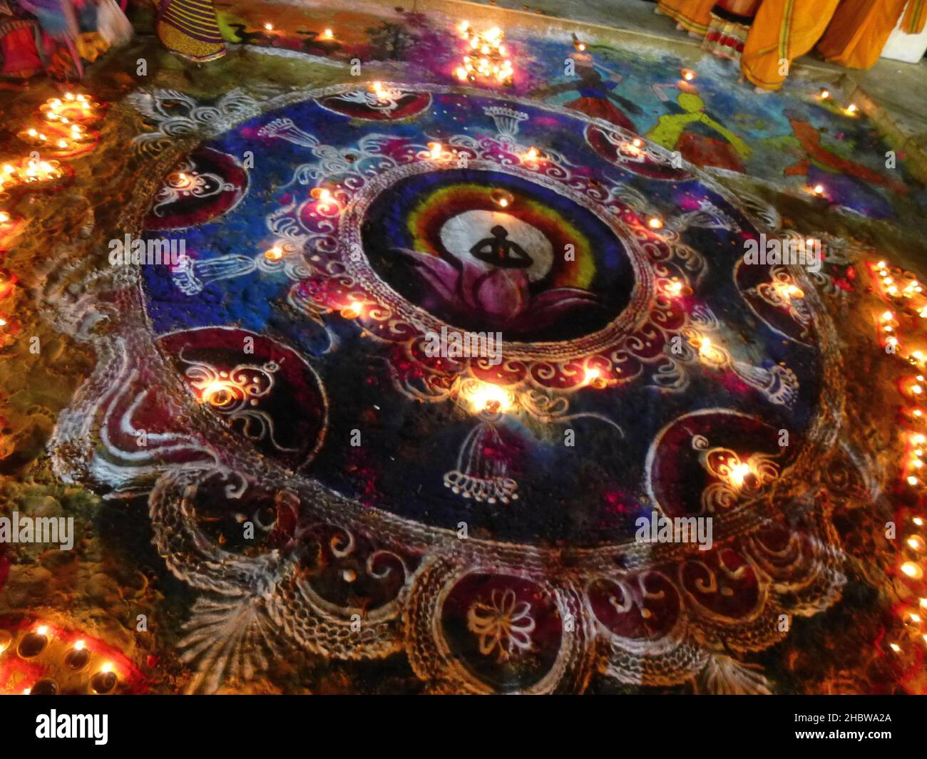 Rangoli floor design hi-res stock photography and images - Alamy