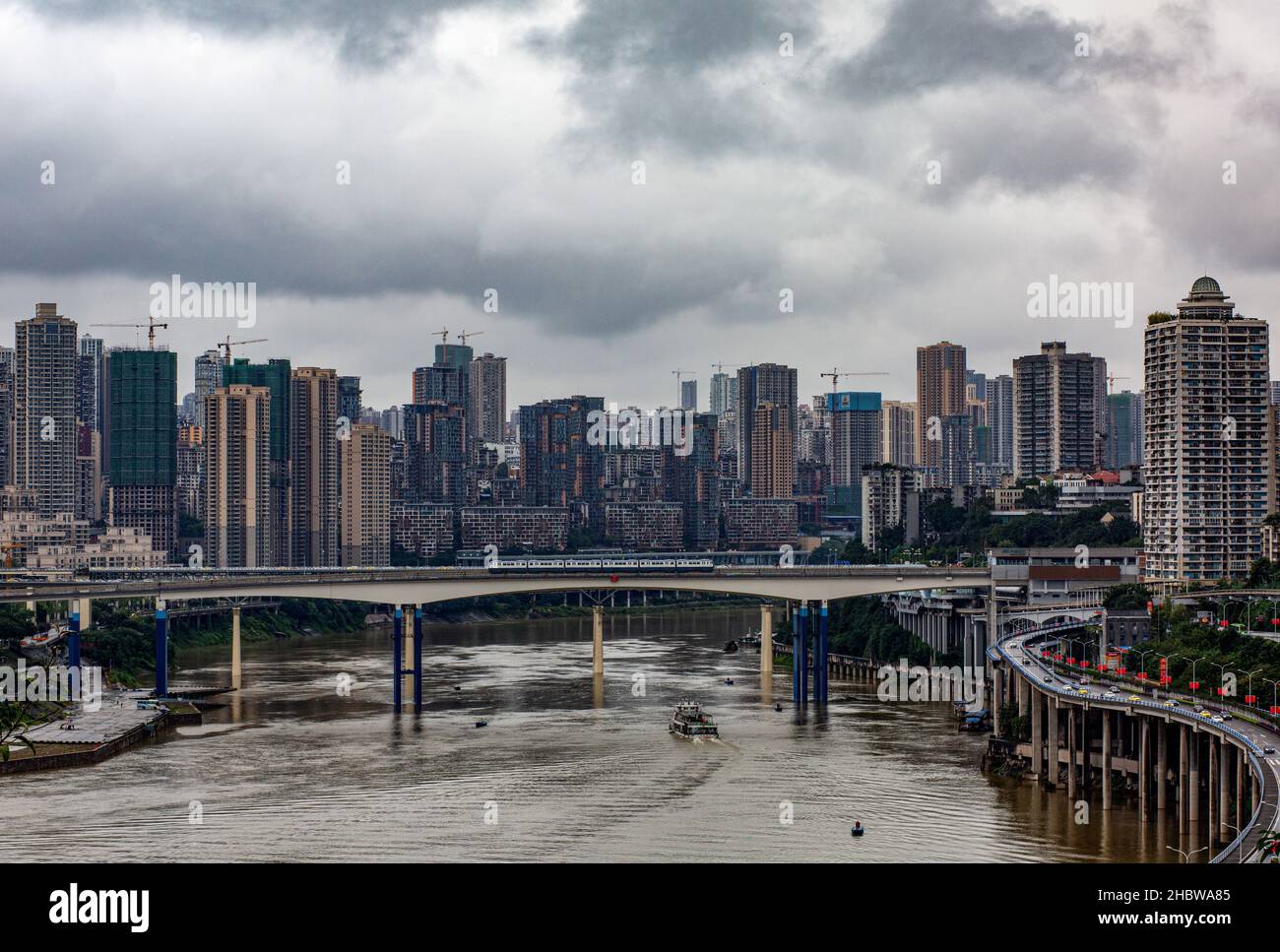 Panoramic view of Chongqing City. Popular Republic of China 2019 Stock ...