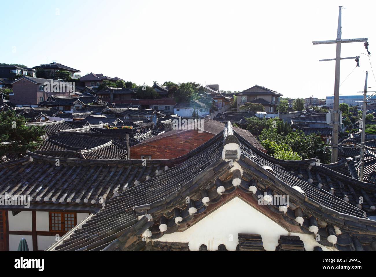 Bukchon Hanok Village in Seoul, South Korean, with traditionally built ...