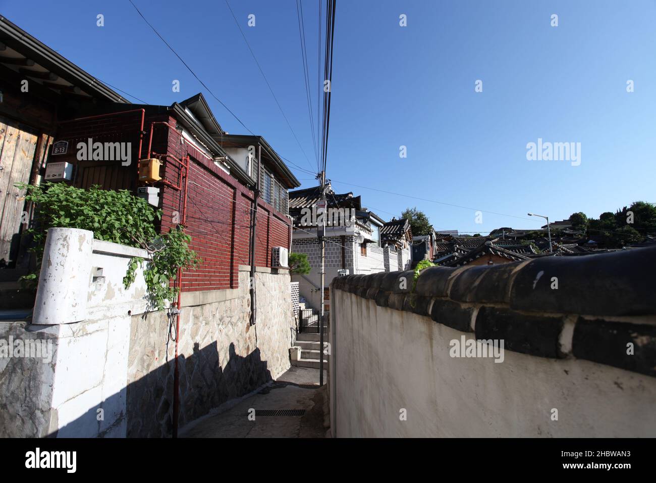 Bukchon Hanok Village in Seoul, South Korean, with traditionally built ...