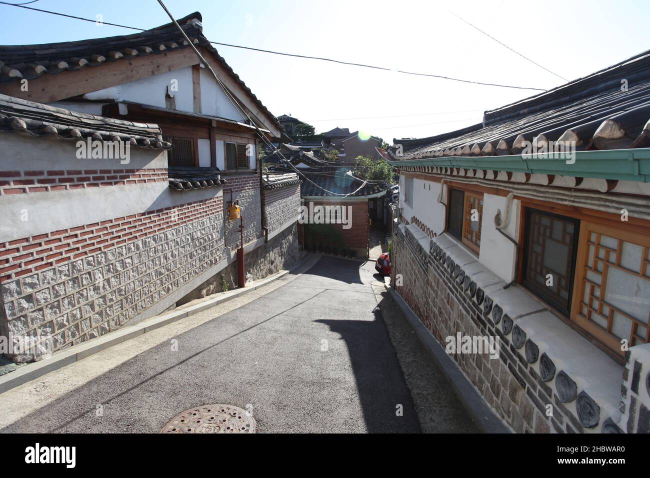 Bukchon Hanok Village in Seoul, South Korean, with traditionally built ...