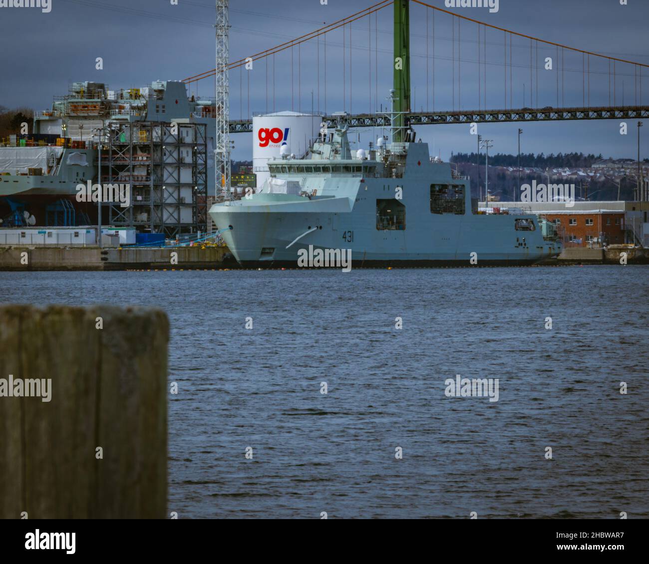 HMCS Margaret Brooke being fitted out with the HMCS Max Bernays being ...