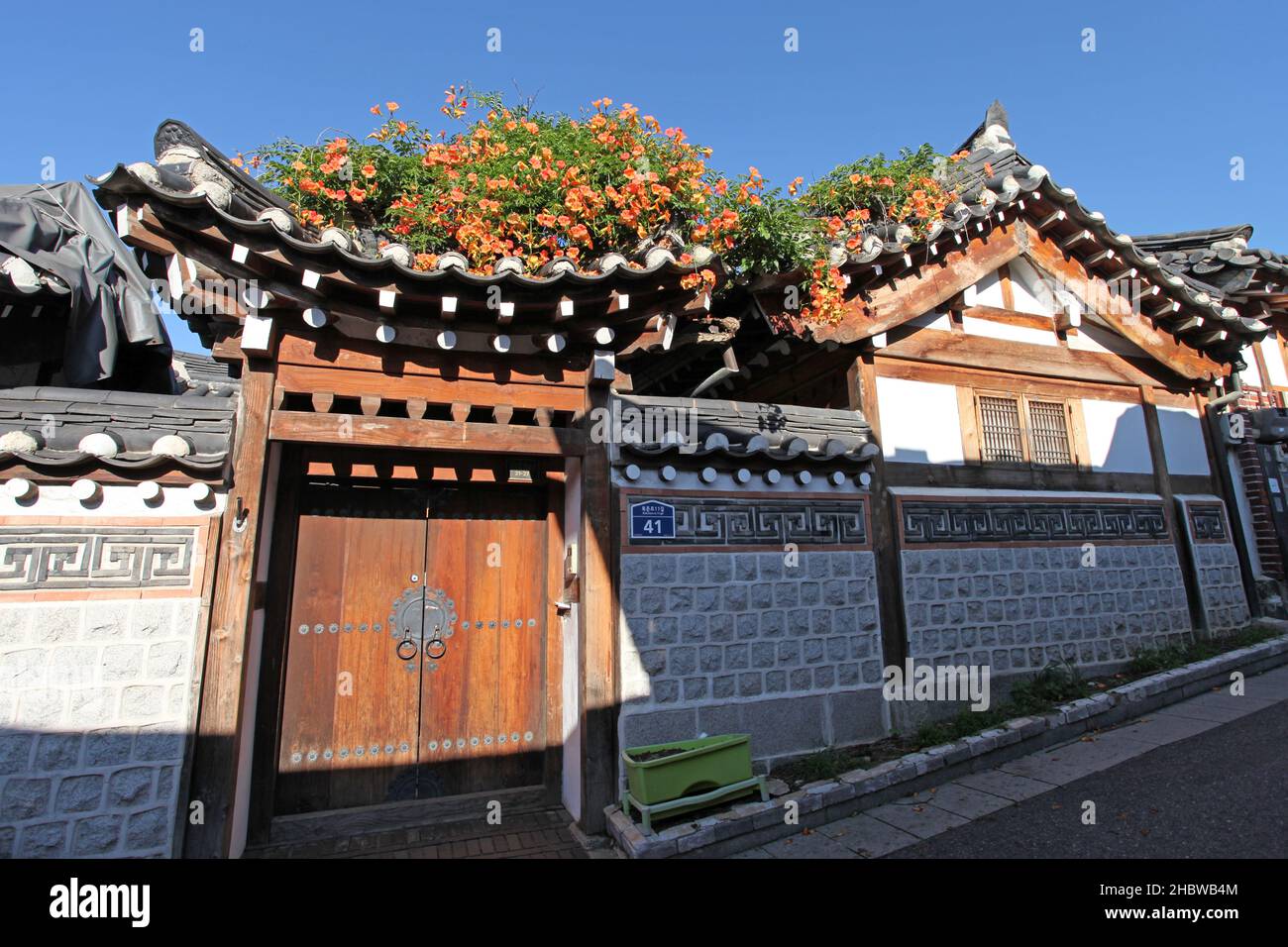 Bukchon Hanok Village in Seoul, South Korean, with traditionally built ...