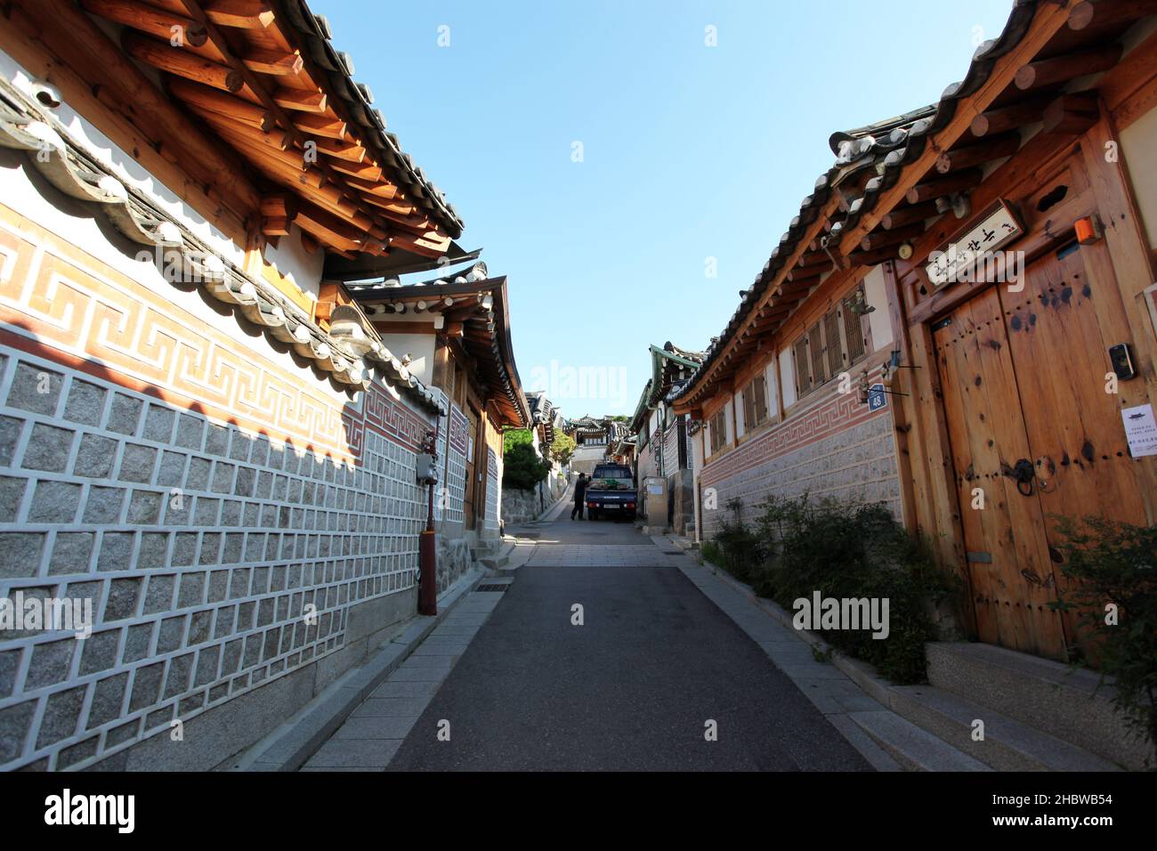 Bukchon Hanok Village in Seoul, South Korean, with traditionally built ...