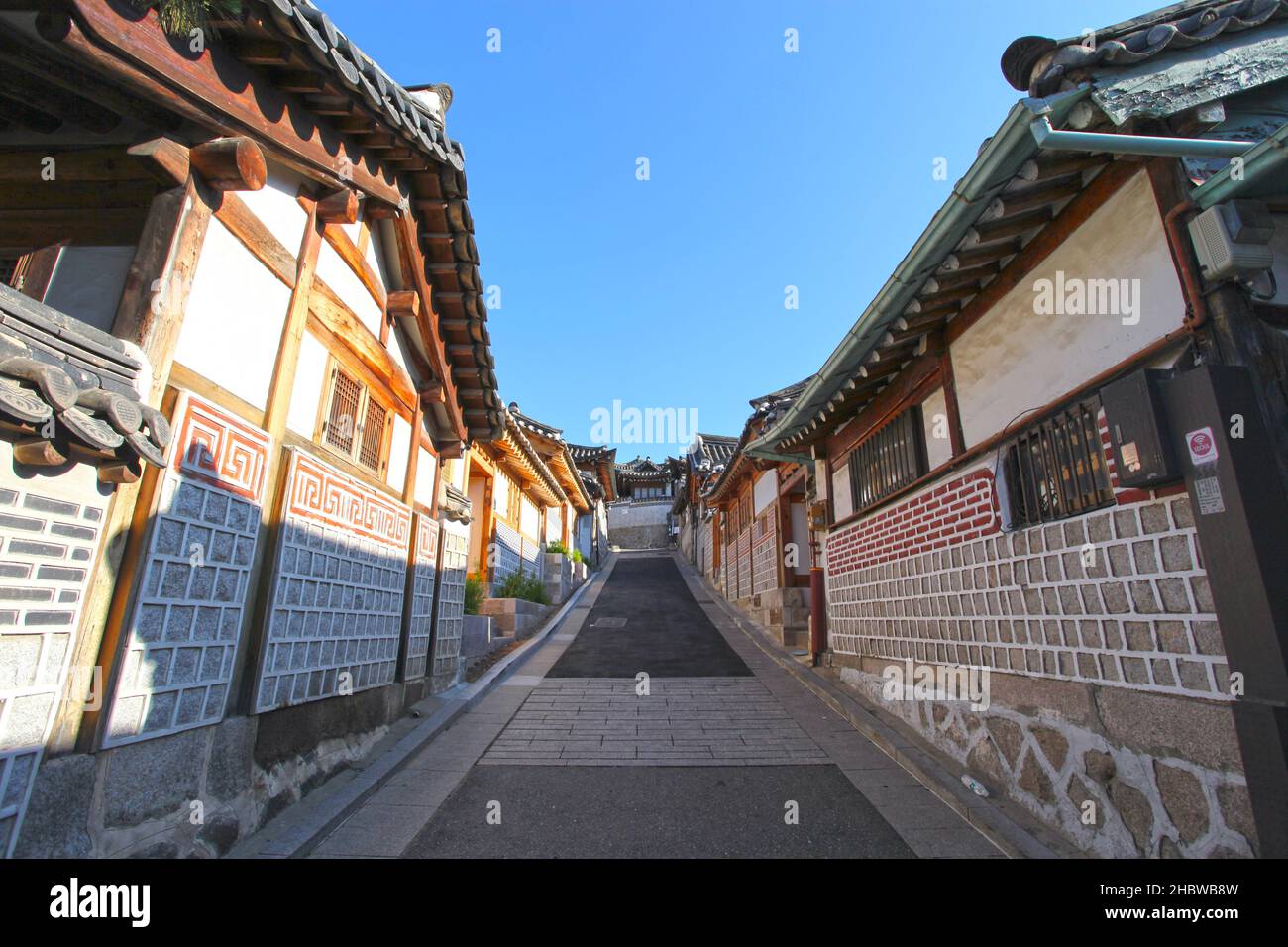 Bukchon Hanok Village in Seoul, South Korean, with traditionally built ...