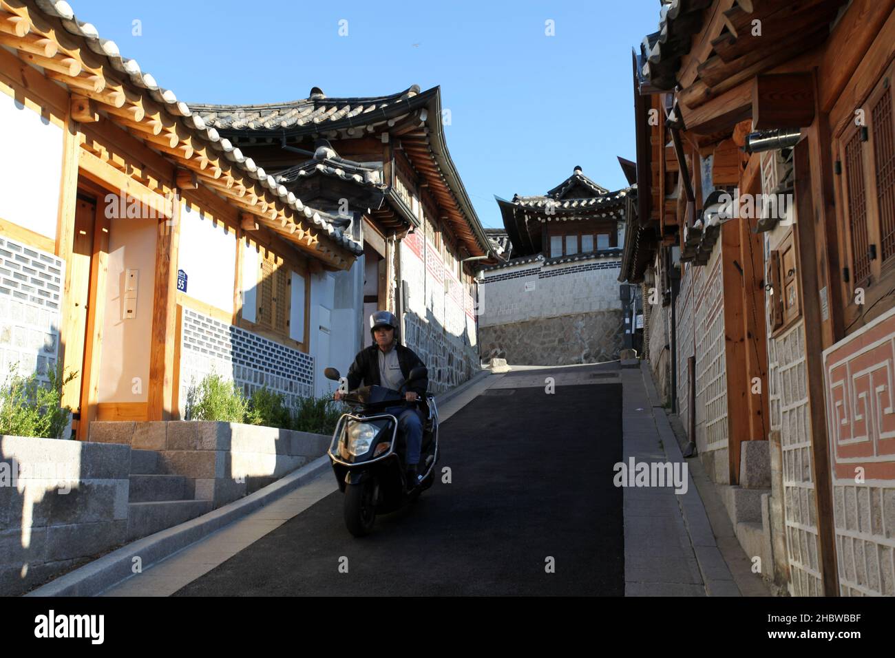Bukchon Hanok Village in Seoul, South Korean, with traditionally built ...