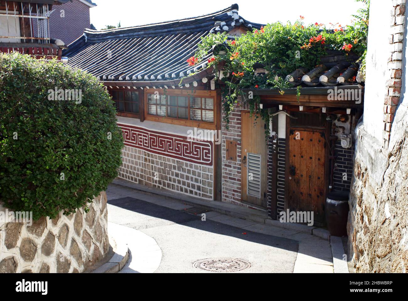 Bukchon Hanok Village in Seoul, South Korean, with traditionally built ...