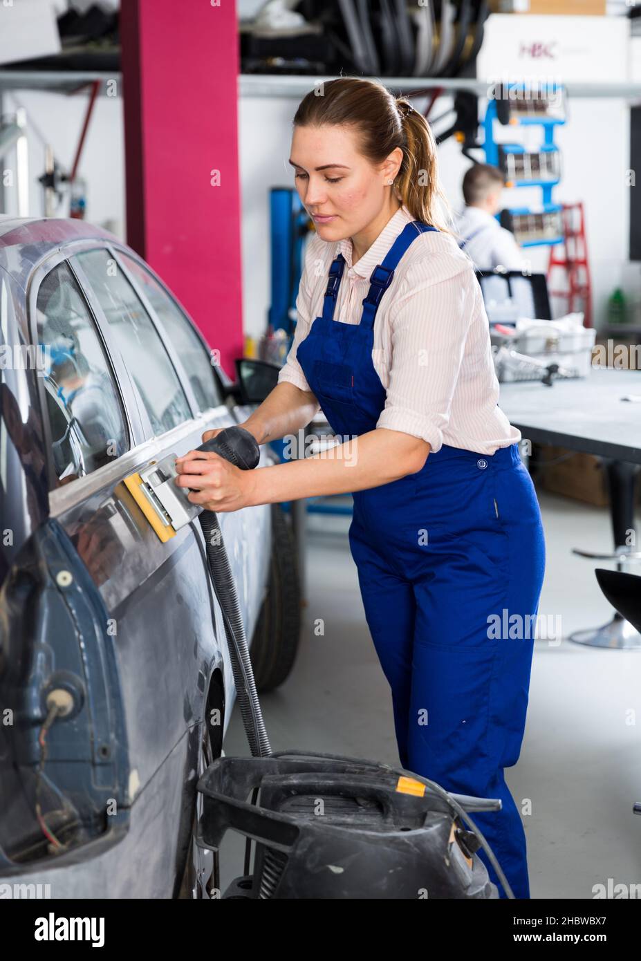 Person preparing car painting hi-res stock photography and images - Alamy