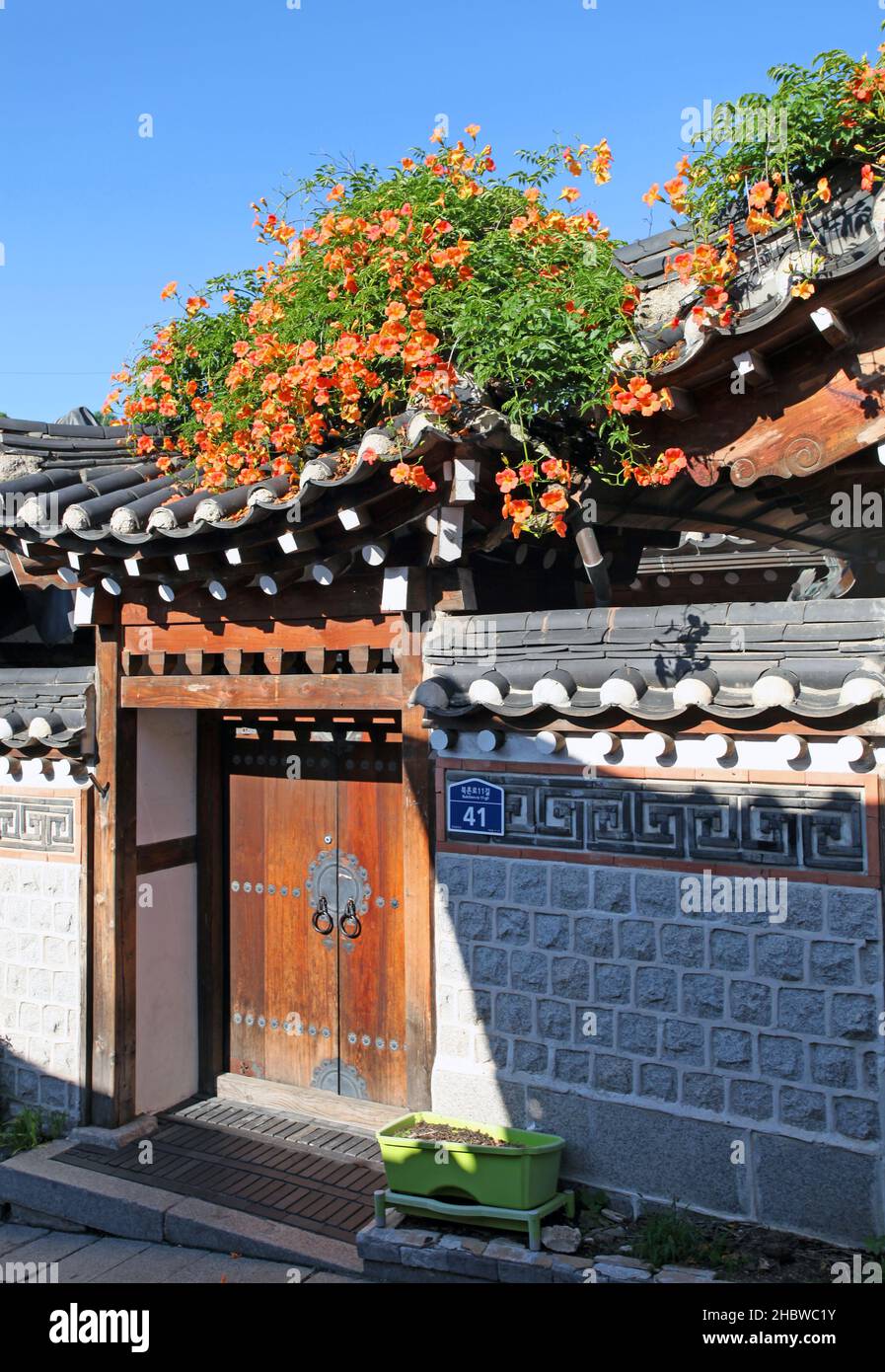 Bukchon Hanok Village in Seoul, South Korean, with traditionally built ...
