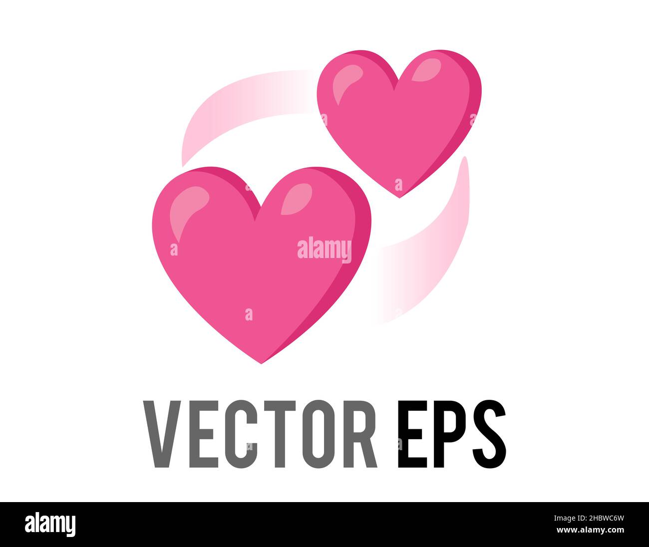 The isolated vector two revolving hearts switching places icon with ...