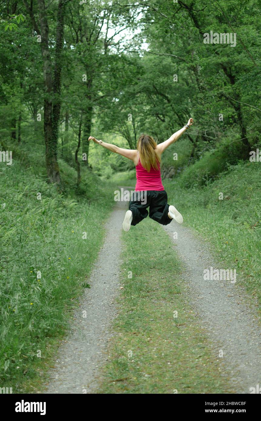 Black forest lake jumping woman hi-res stock photography and images - Alamy