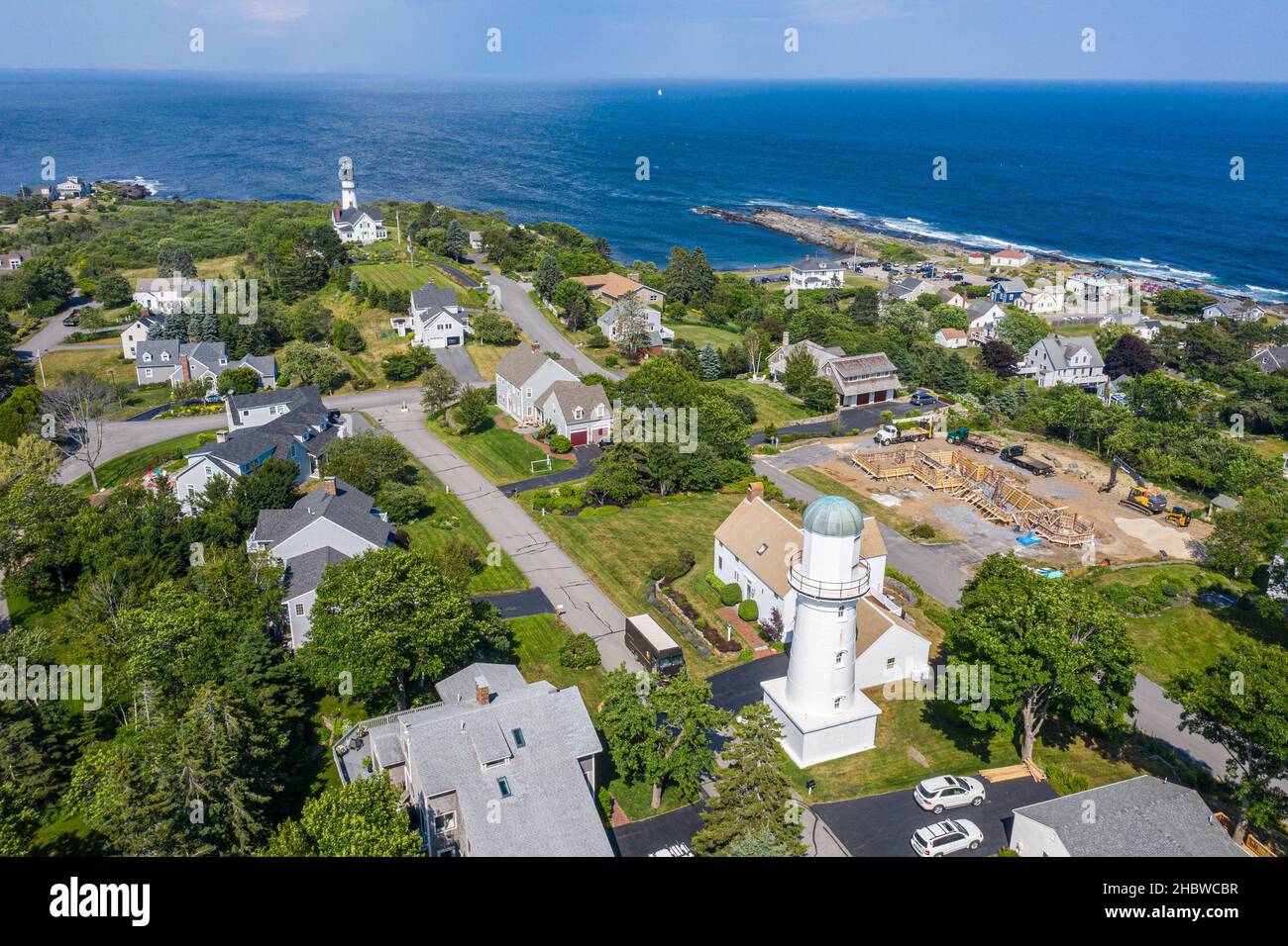 Two Lights Lighthouse, Cape Elizabeth, Maine, USA Stock Photo - Alamy