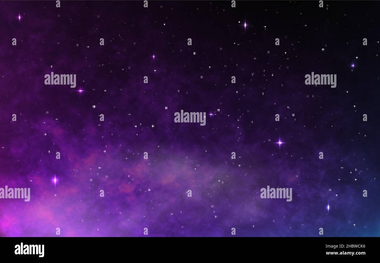 Night sky. Realistic starry cosmos texture. Magic glowing galaxy with ...