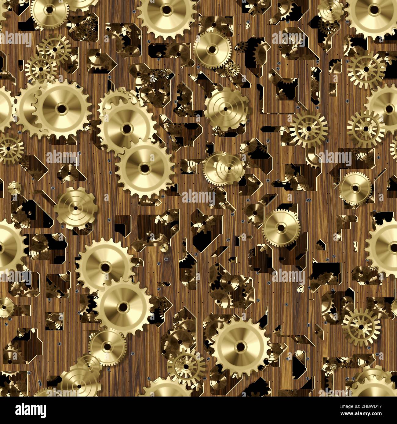 Works like clockwork. Wood plates, rotate cogs Stock Photo - Alamy