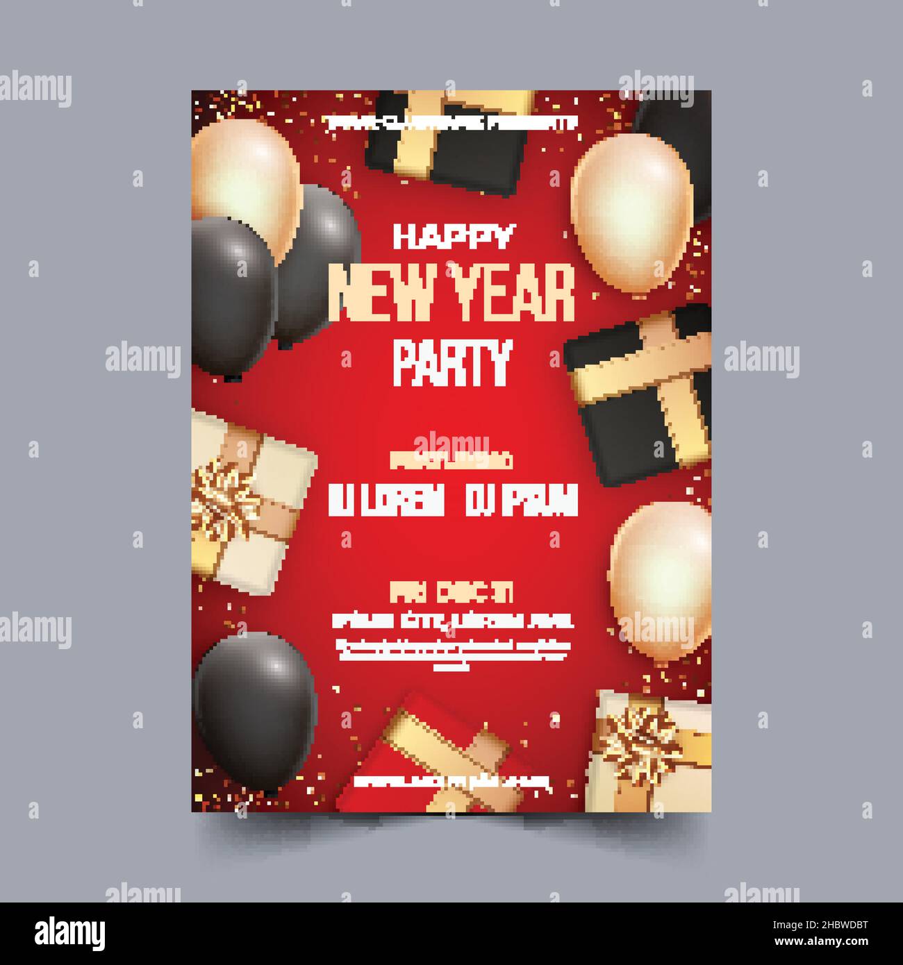 realistic new year poster template abstract design vector illustration ...