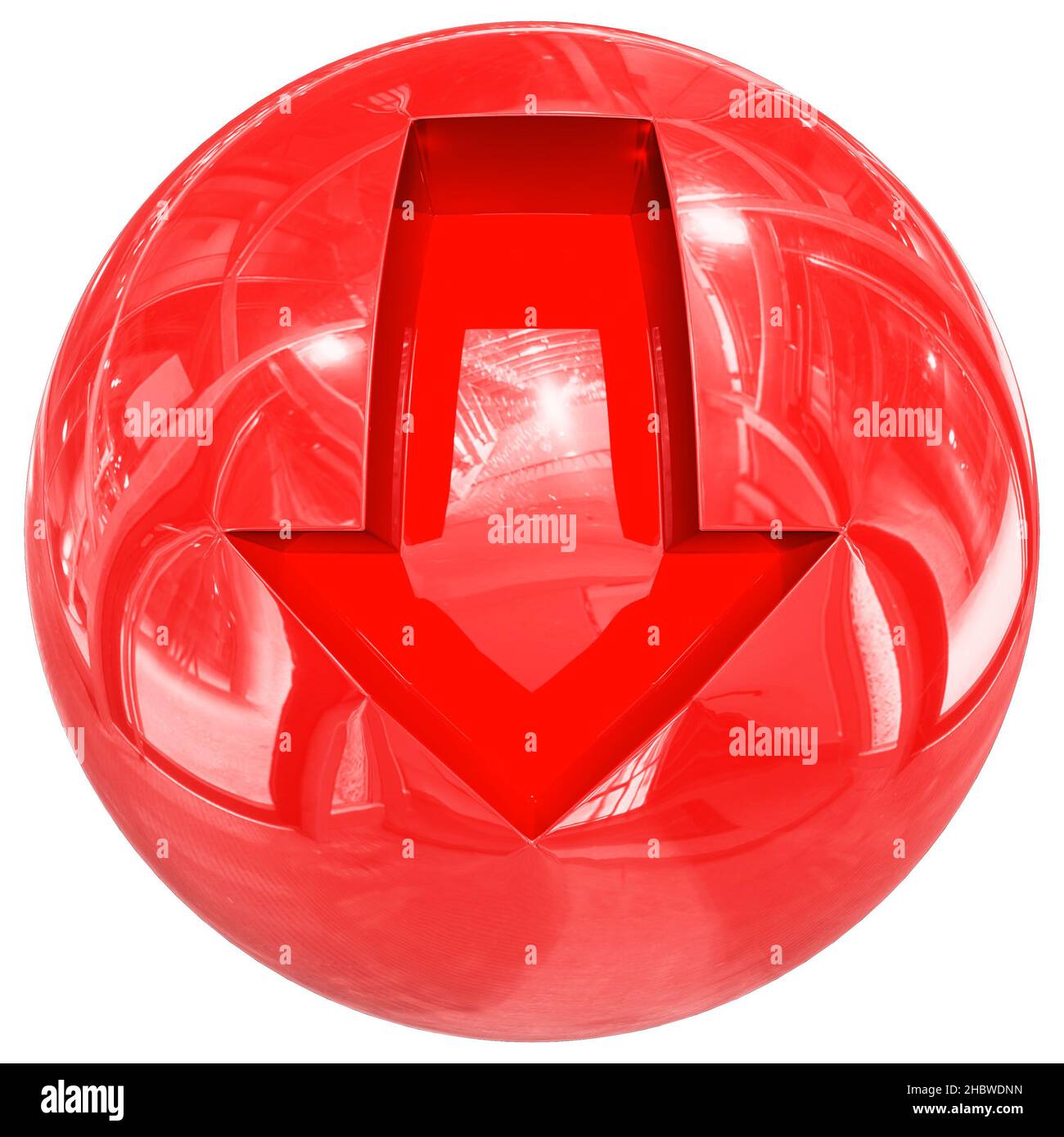 Sphere with arrow - download button 3d isolated - 3d rendering Stock ...