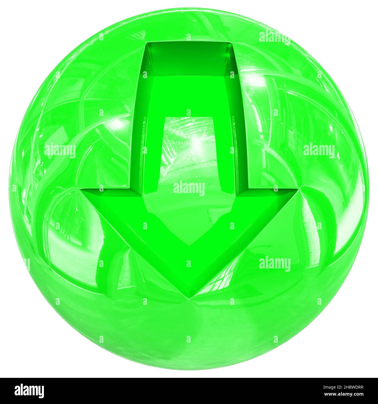 Sphere with arrow - download button 3d isolated - 3d rendering Stock ...