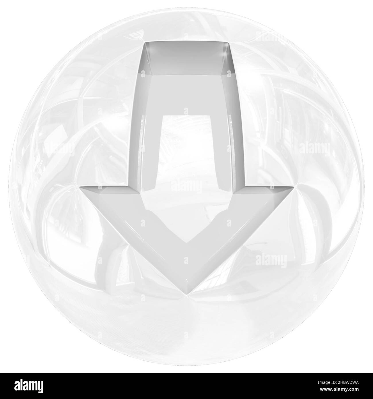 Sphere with arrow - download button 3d isolated - 3d rendering Stock Photo - Alamy