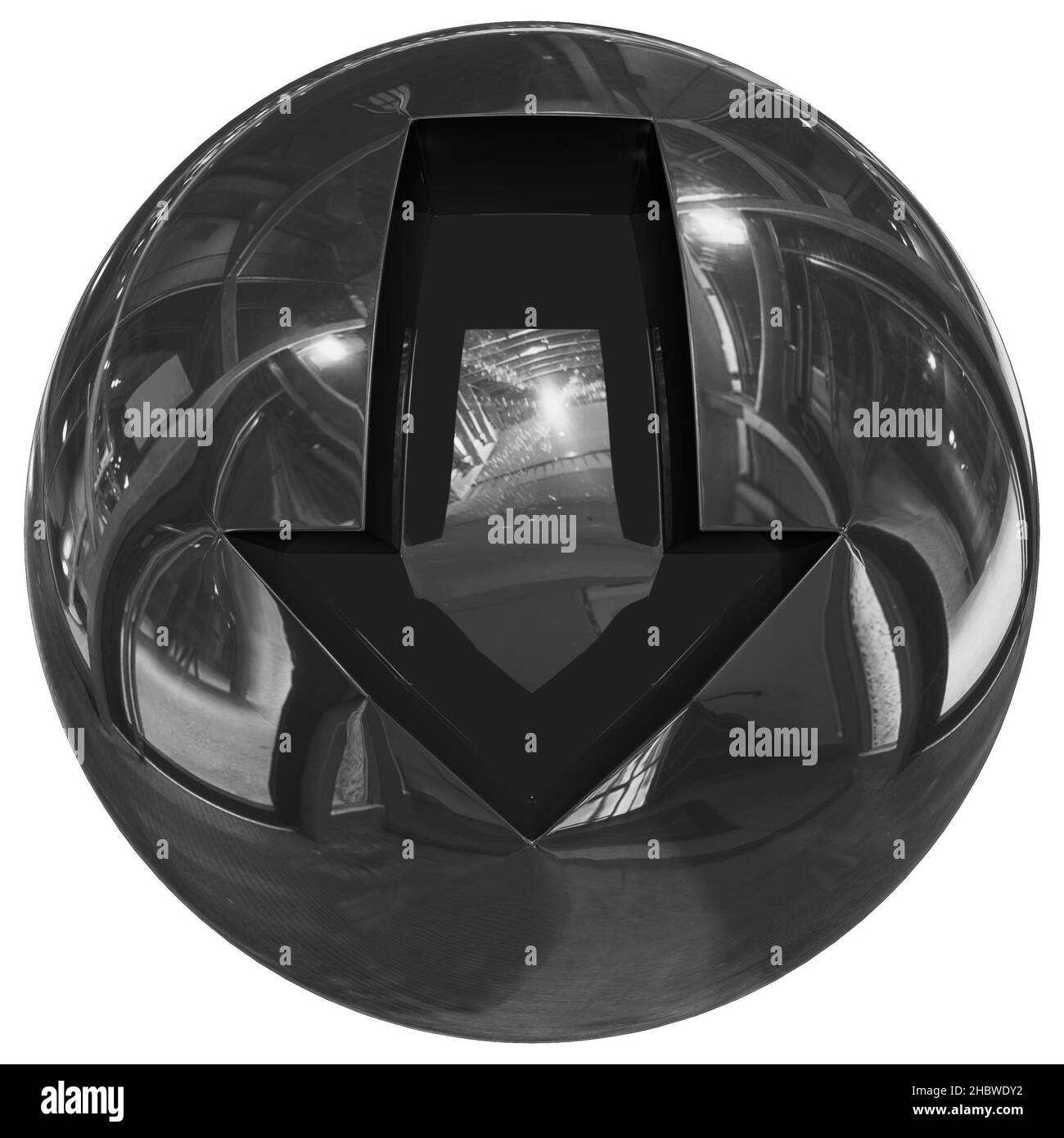 Sphere with arrow - download button 3d isolated - 3d rendering Stock ...