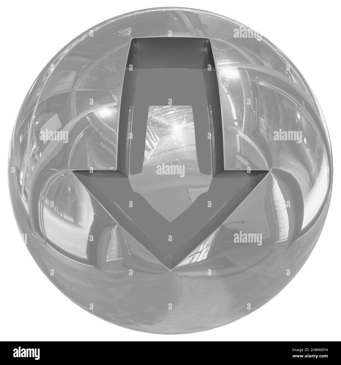 Sphere with arrow - download button 3d isolated - 3d rendering Stock Photo - Alamy