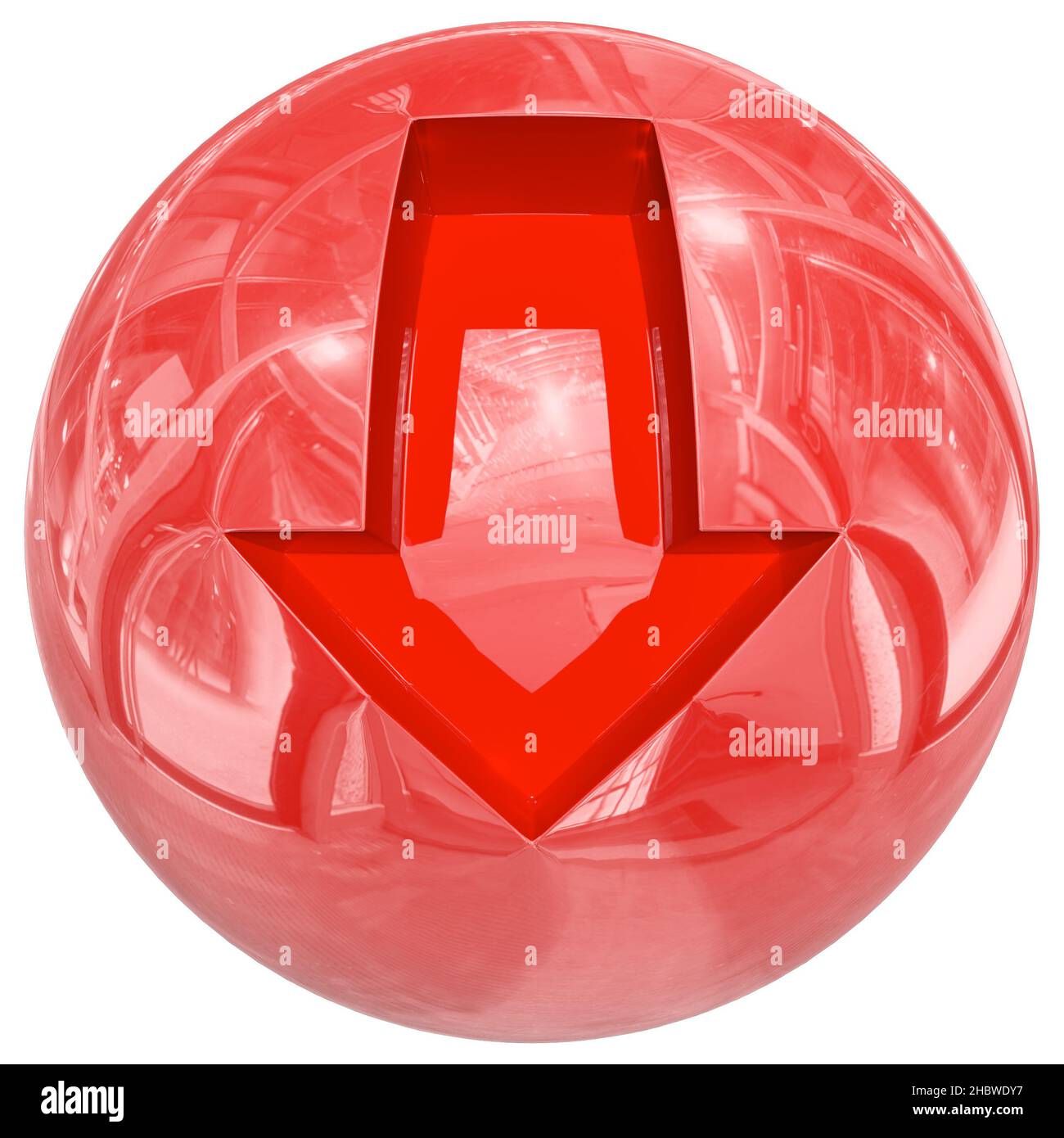Sphere with arrow - download button 3d isolated - 3d rendering Stock Photo - Alamy