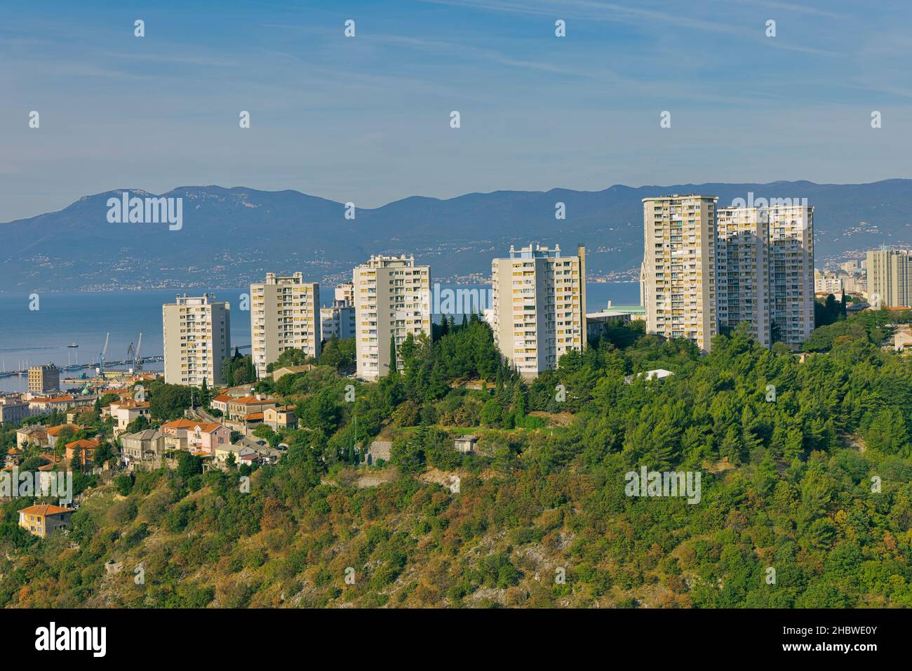 Rijeka old concrete buildings aerial panoramic view Stock Photo - Alamy