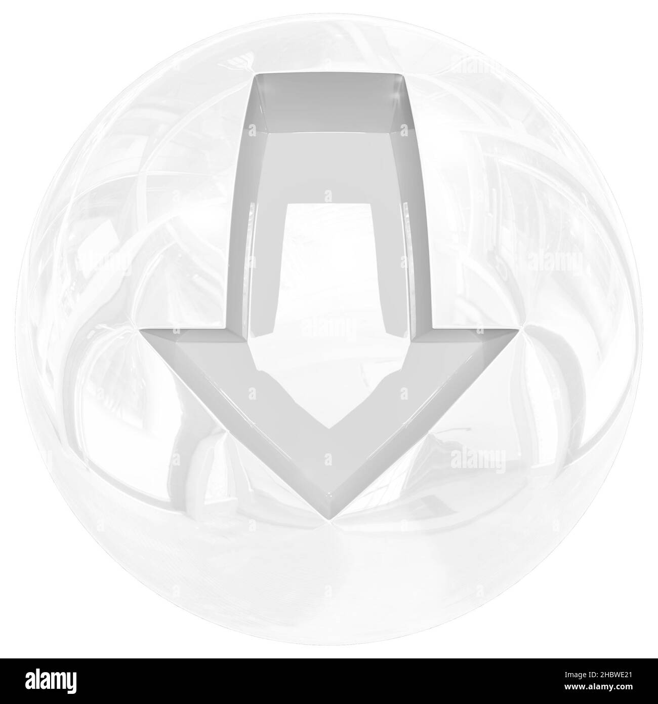 Sphere with arrow - download button 3d isolated - 3d rendering Stock ...