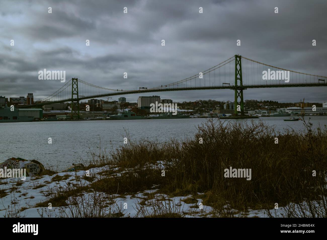 Angus L. Macdonald Bridge in Halifax Regional Municipality, streaching ...