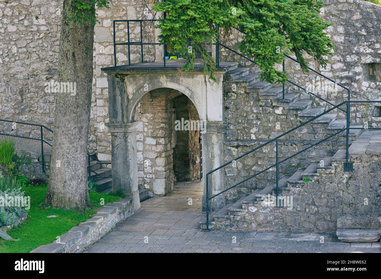Entrance of the Trsat castle in Rijeka Croatia Stock Photo - Alamy