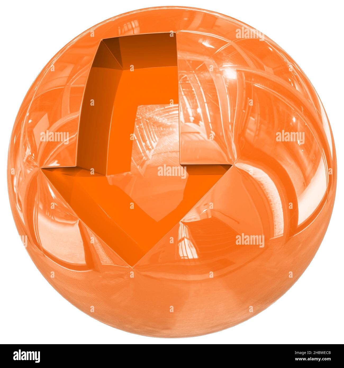 Sphere with arrow - download button 3d isolated - 3d rendering Stock ...
