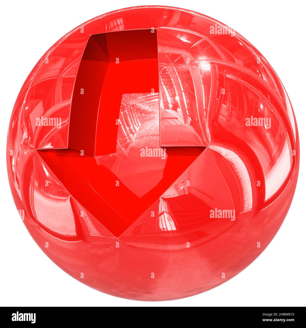 Sphere with arrow - download button 3d isolated - 3d rendering Stock Photo - Alamy