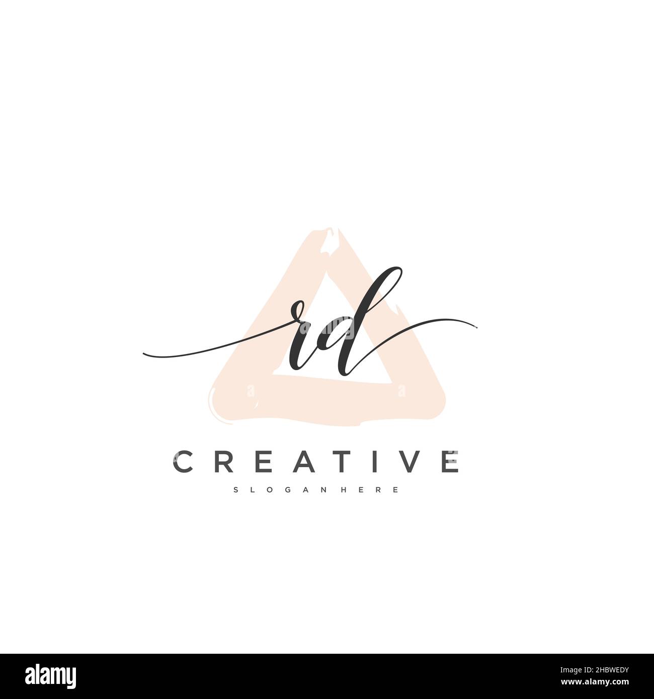 RD Initial handwriting minimalist geometric logo template vector art ...