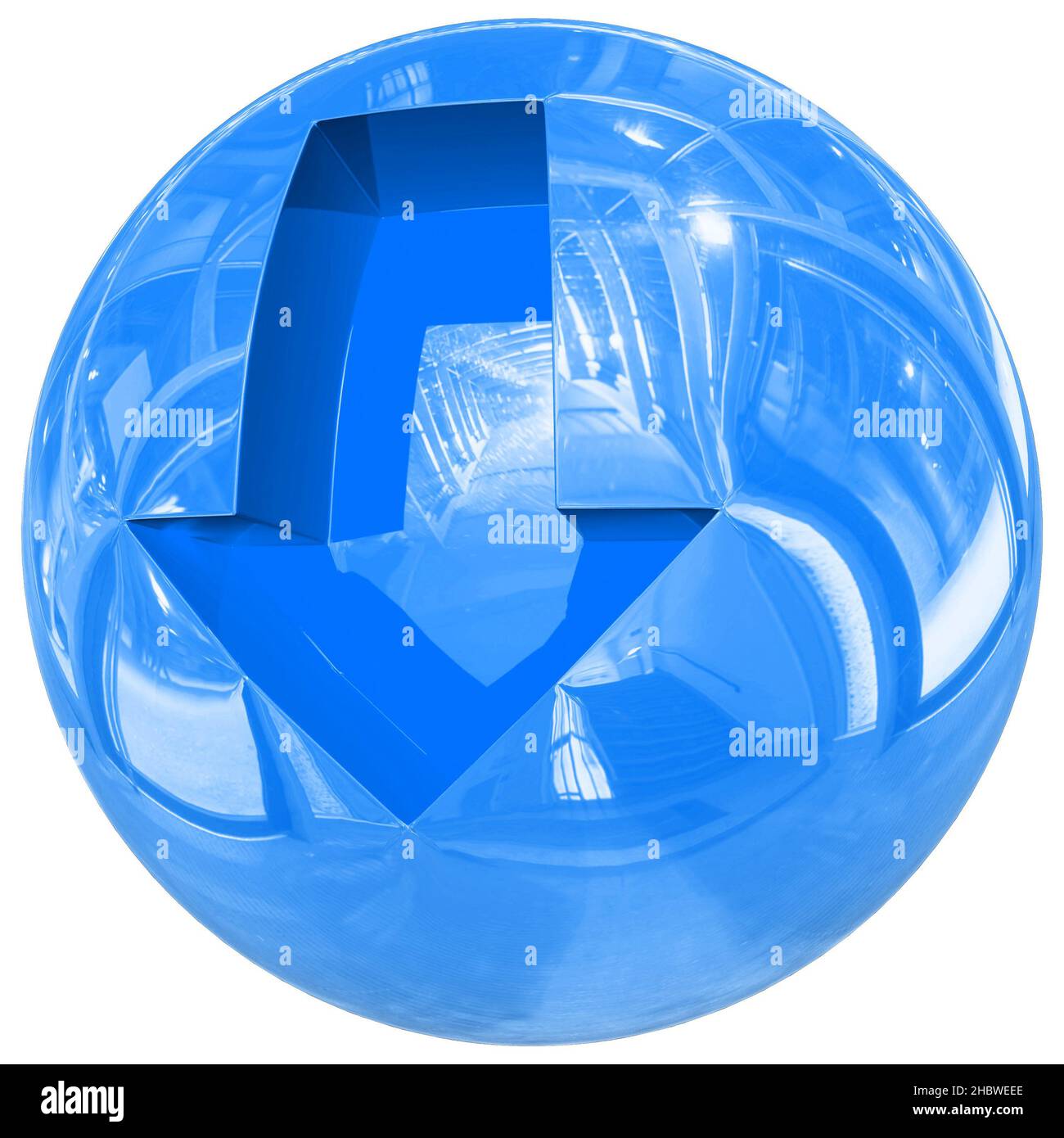 Sphere with arrow - download button 3d isolated - 3d rendering Stock ...