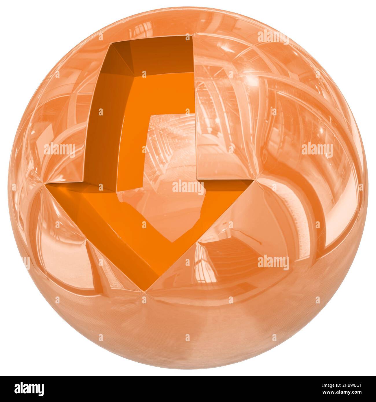 Sphere with arrow - download button 3d isolated - 3d rendering Stock ...
