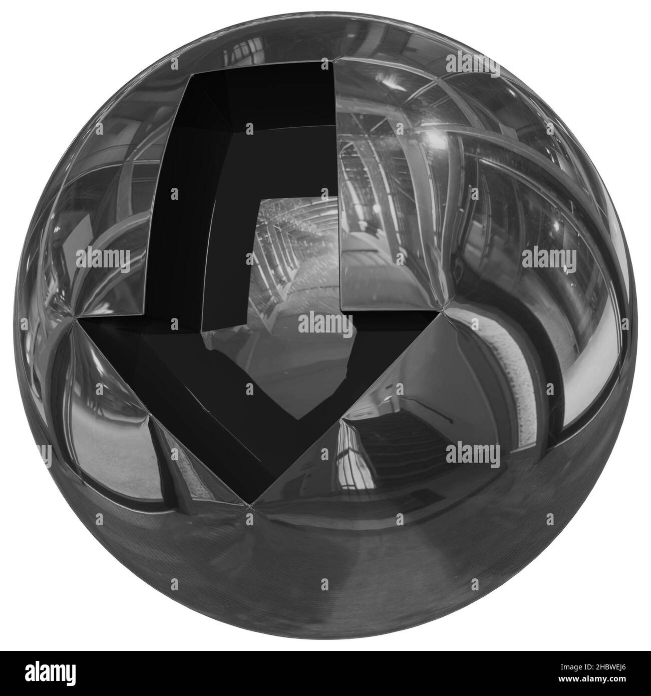 Sphere with arrow - download button 3d isolated - 3d rendering Stock ...