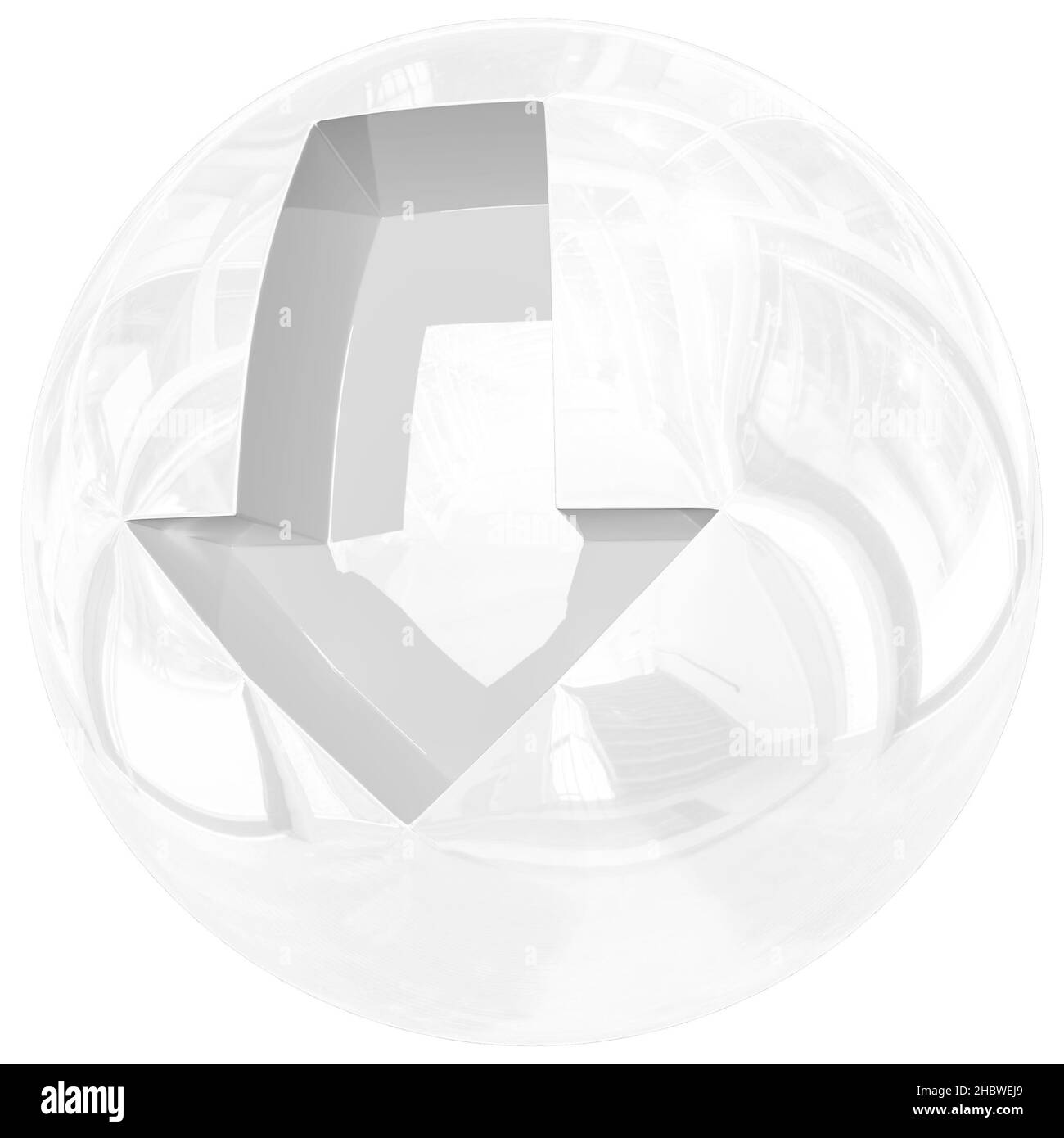 Sphere with arrow - download button 3d isolated - 3d rendering Stock ...