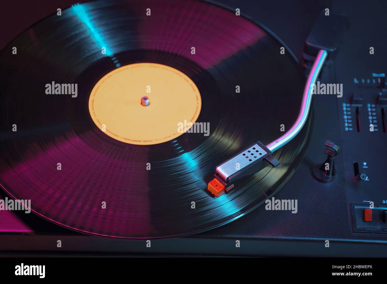 Retro vinyl record player is playing the LP album Stock Photo - Alamy