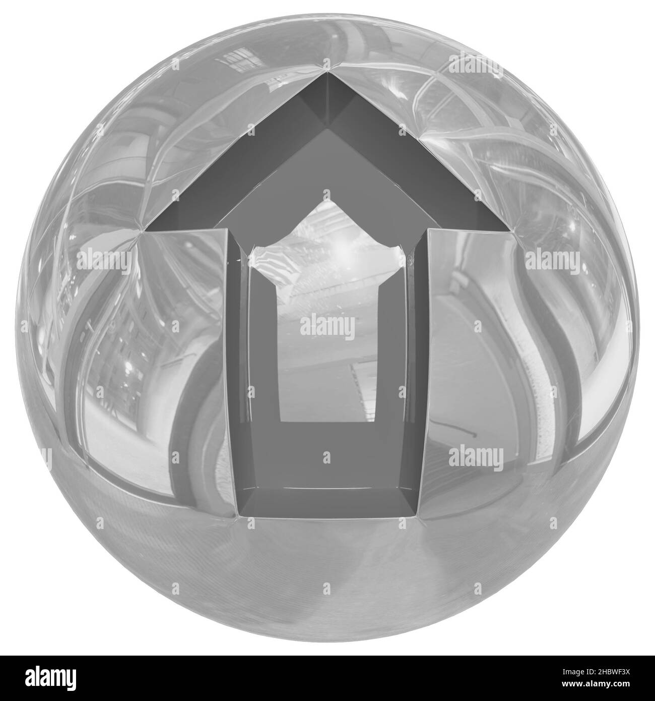 Sphere with arrow - upload button 3d isolated - 3d rendering Stock ...