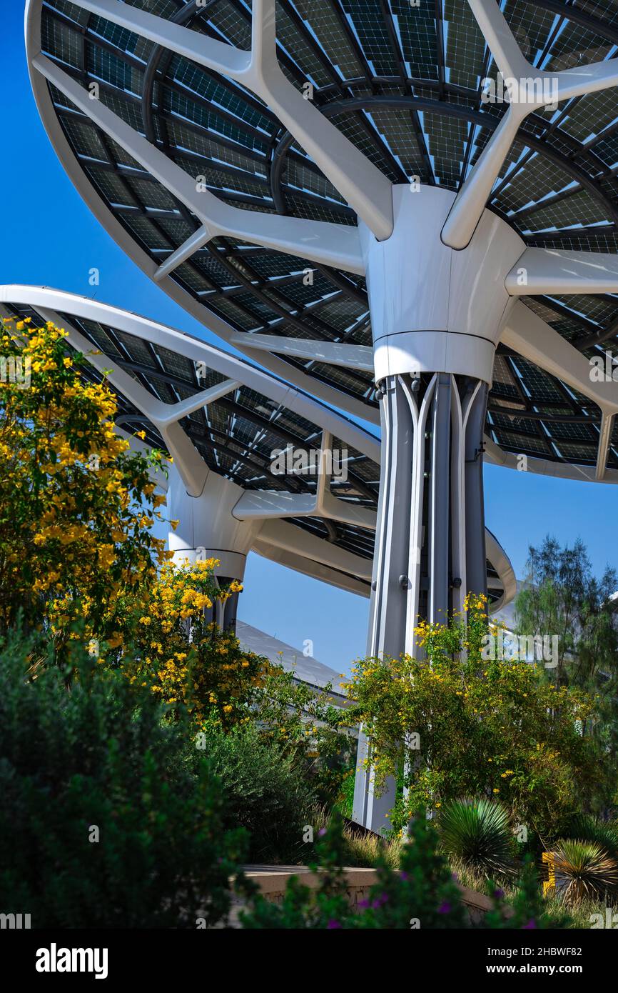 Dubai, UAE - 12.06.2021: Sustainability pavilion's huge Terra solar ...