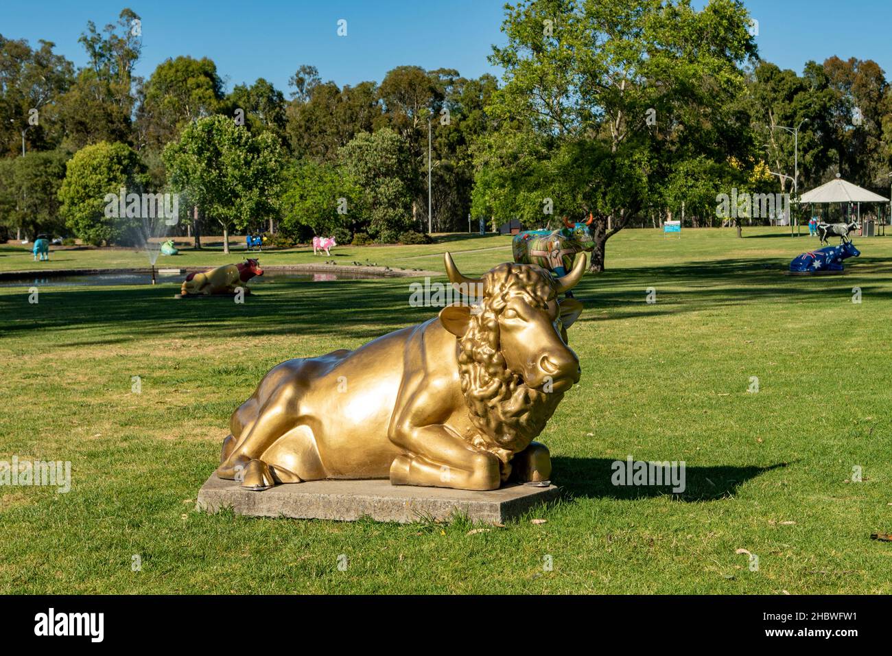 Cows in the Park Art, Shepparton, Victoria, Australia Stock Photo - Alamy
