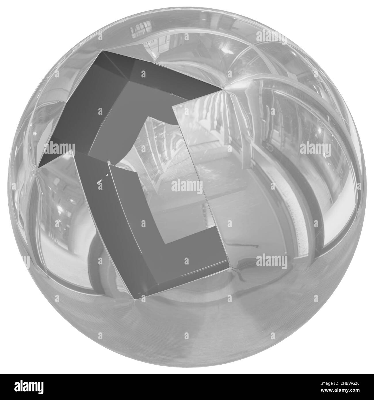 Sphere with arrow - upload button 3d isolated - 3d rendering Stock Photo - Alamy