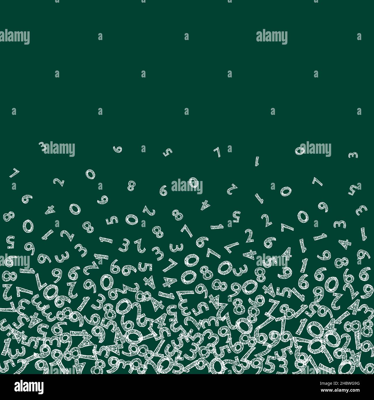 Falling sketch chalk numbers. Math study concept with flying digits ...