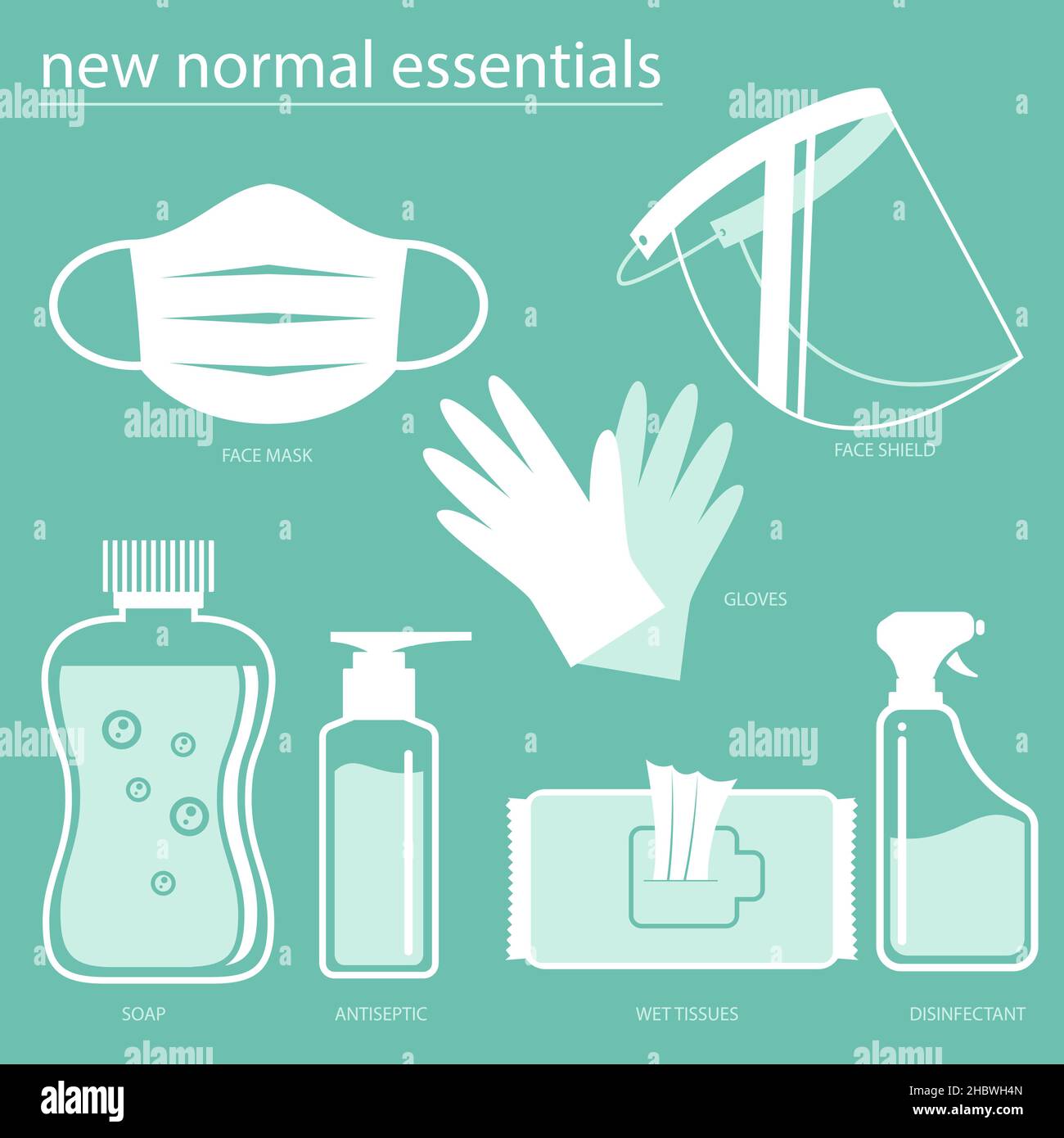New Normal Essentials set vector icons for infographic, poster, deign ...