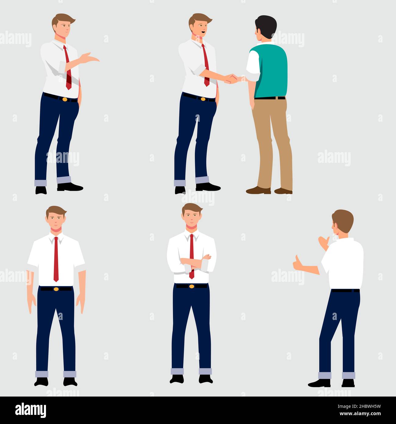 Office man set vector illustration, for design element, infographic or ...