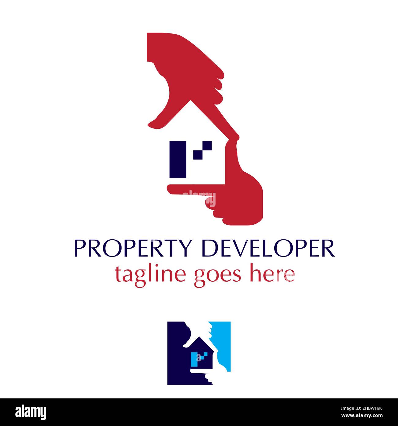 Property Developer hand symbol vector illustration for brand, identity ...