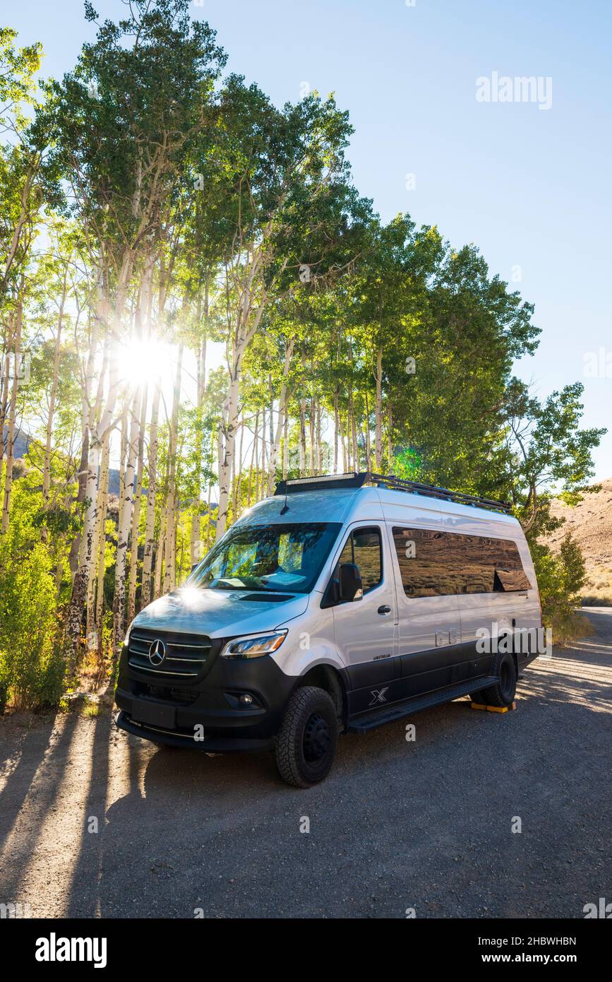 Airstream Interstate 24X campervan among Aspen Trees; Water Canyon ...