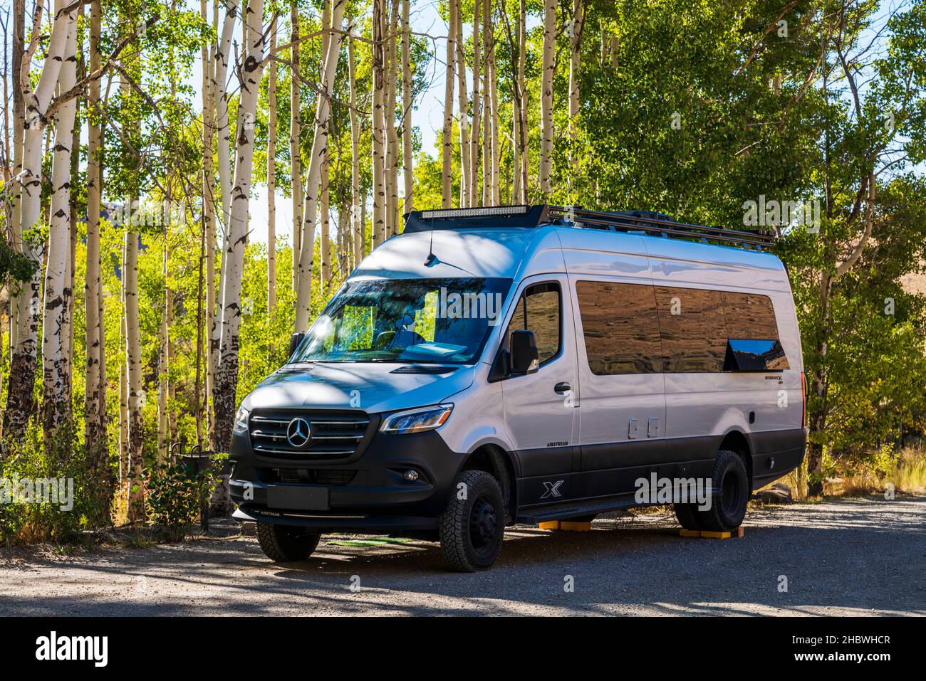 Airstream Interstate 24X campervan among Aspen Trees; Water Canyon ...