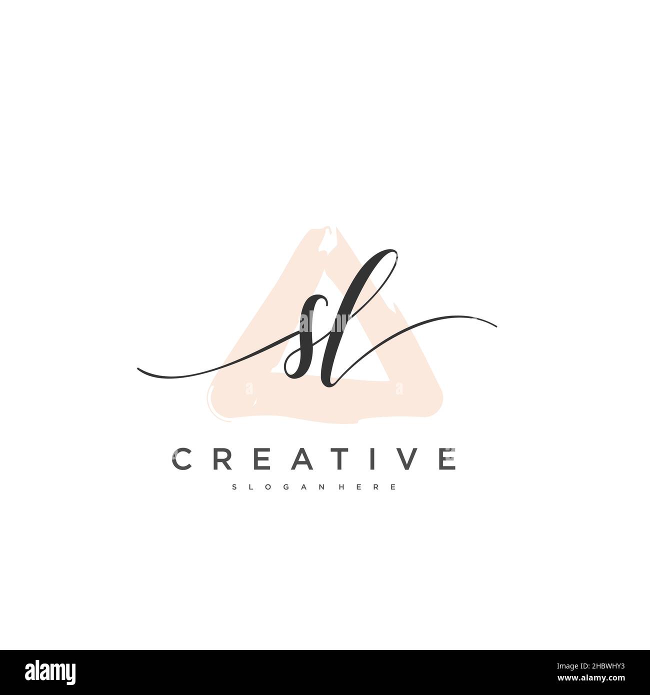 SL Initial handwriting minimalist geometric logo template vector art ...
