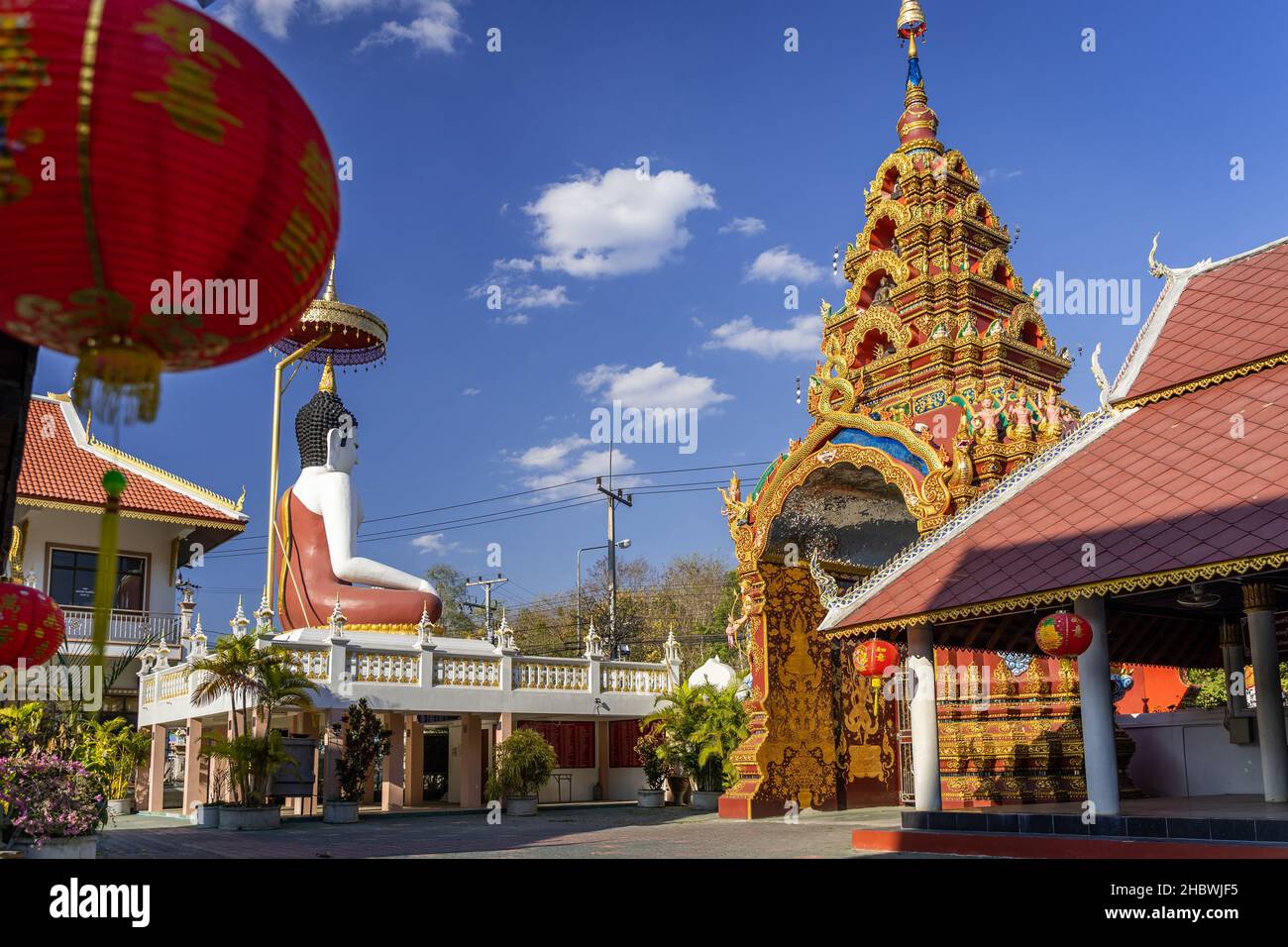 A beautiful view of Chiang Mai, Thailand temple Wat Wutthi Rat (Wat ...