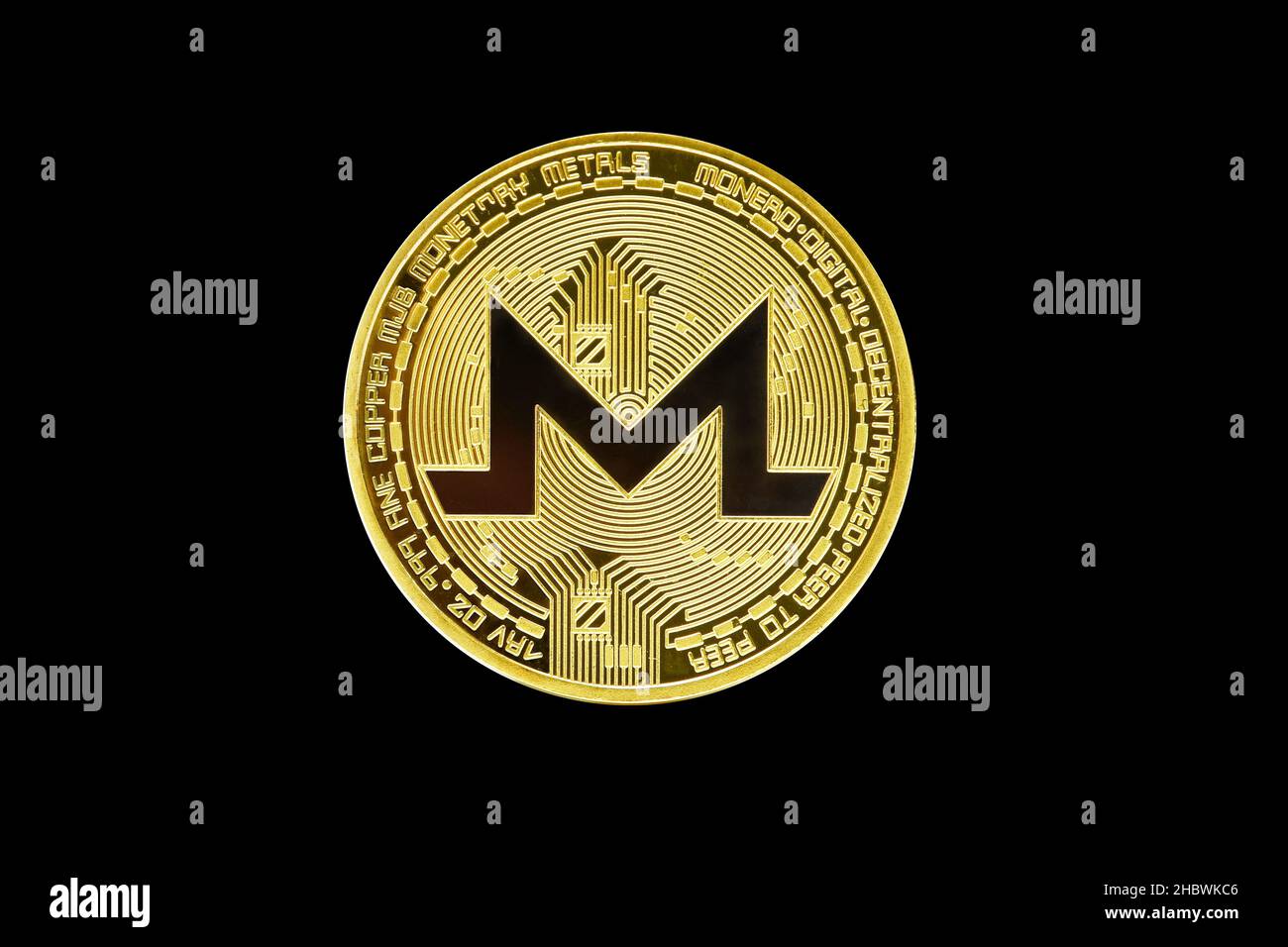 Monero Cryptocurrency, gold coin future coin isolated background Stock ...